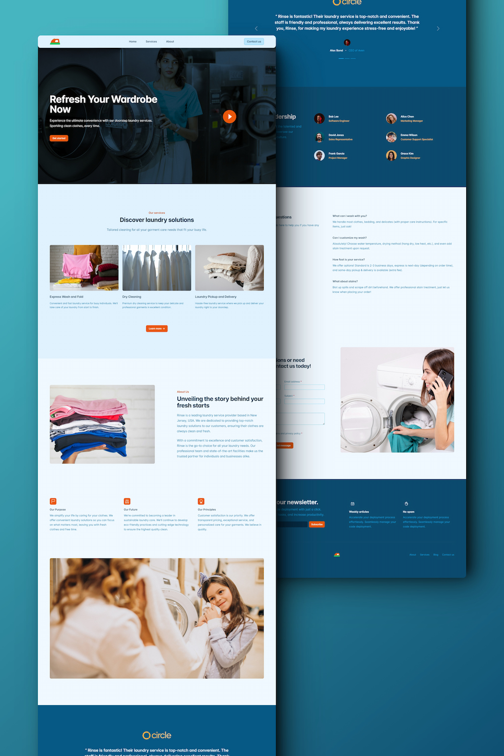 Rinse - Laundry Service HTML Landing Page Template