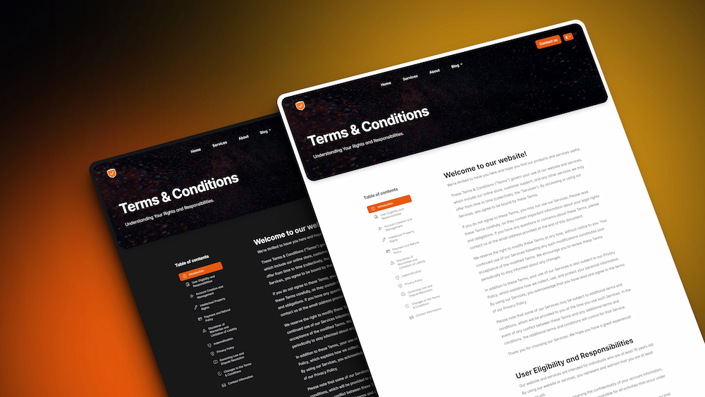 Jura - Free Creative HTML Terms & Conditions Page Template