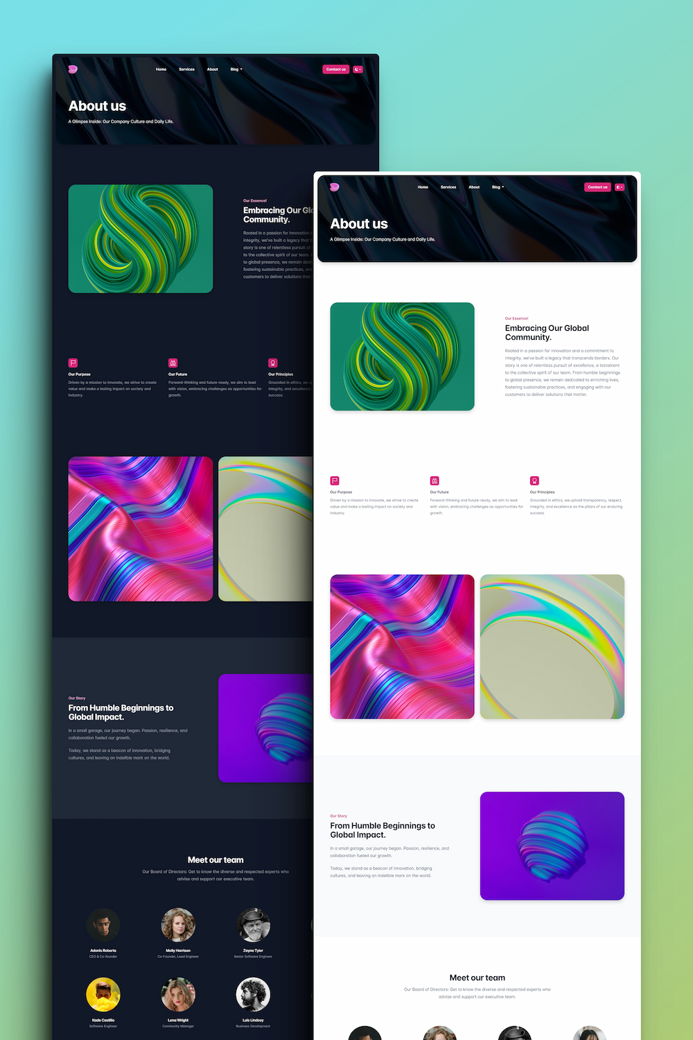 Origins - Free Creative HTML About Us Page Template: Live Preview