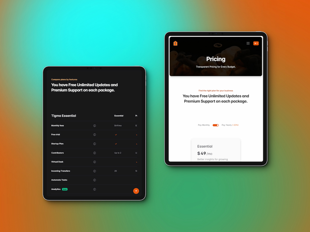 Pensio - Free Creative HTML Pricing Page Template