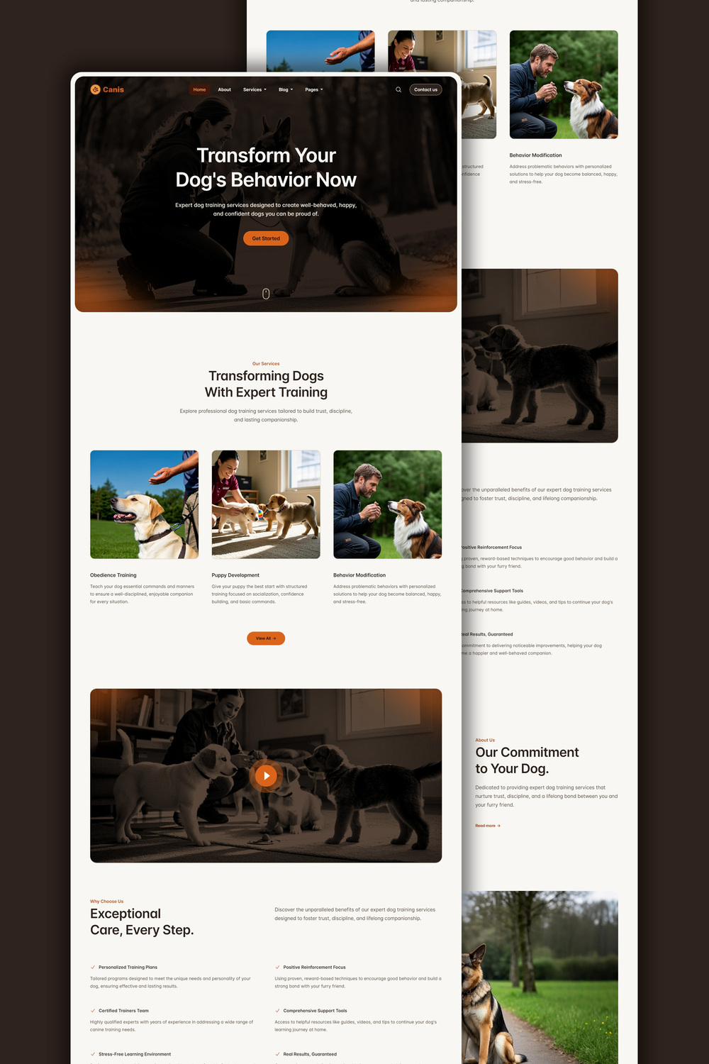 Canis - Elite Dog Training Services HTML Website Template