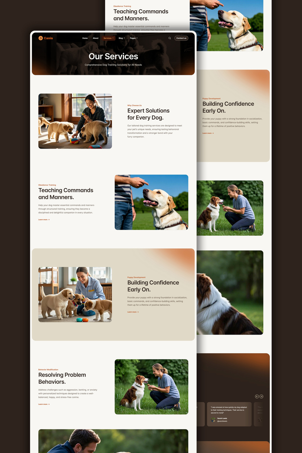 Canis - Elite Dog Training Services HTML Website Template