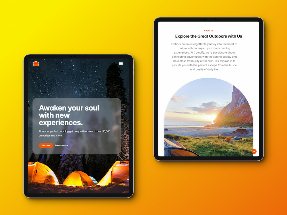 Campify - Camping HTML Landing Page Template