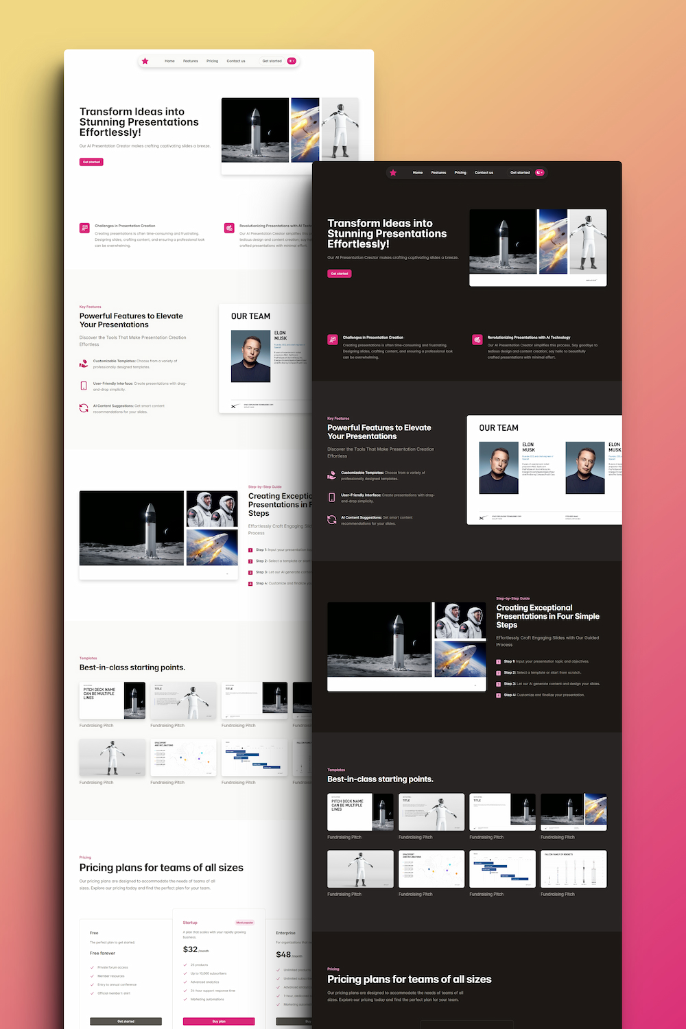 Prezenta - The AI-Powered Presentation Architect HTML Landing Page ...